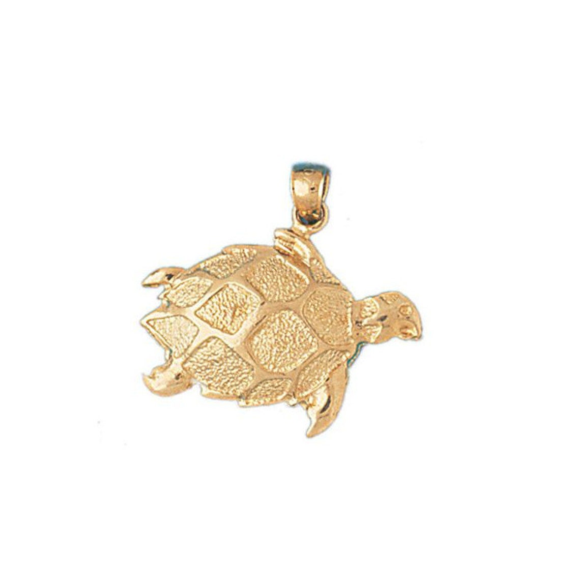 14k Solid Yellow Gold Turtle Pendant Nautical Charm - Etsy