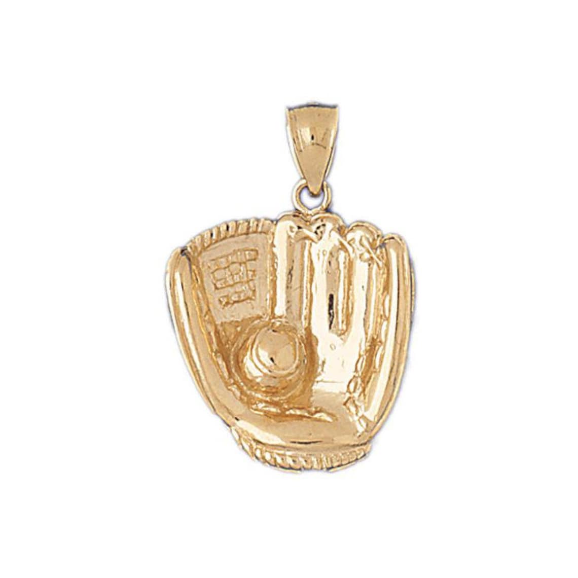 14k Solid Yellow Gold Baseball Charm Sports Pendant Baseball - Etsy