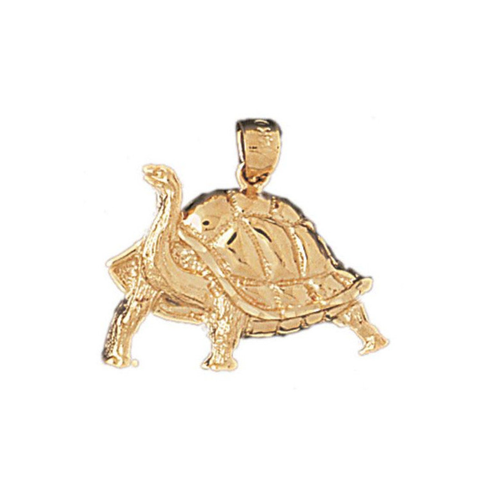 14k Solid Yellow Gold Turtle Pendant Nautical Charm - Etsy