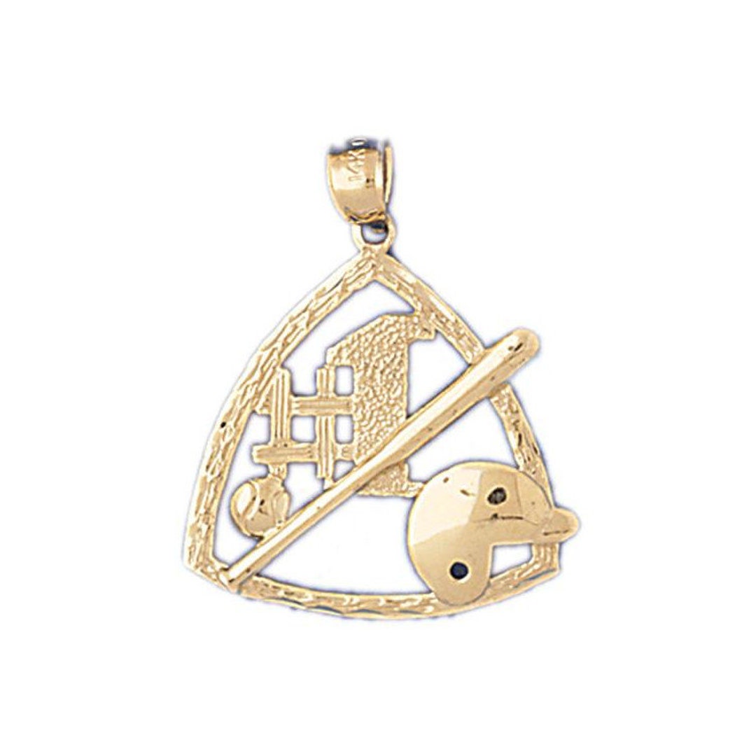 14k Solid Yellow Gold Baseball Charm Sports Pendant Baseball 1 Gift - Etsy