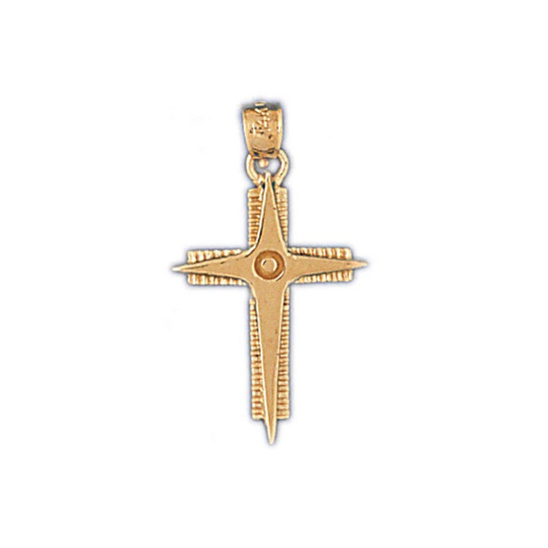 14k Solid Gold Cross Pendant Religious Pendant Necklace Charm - Etsy