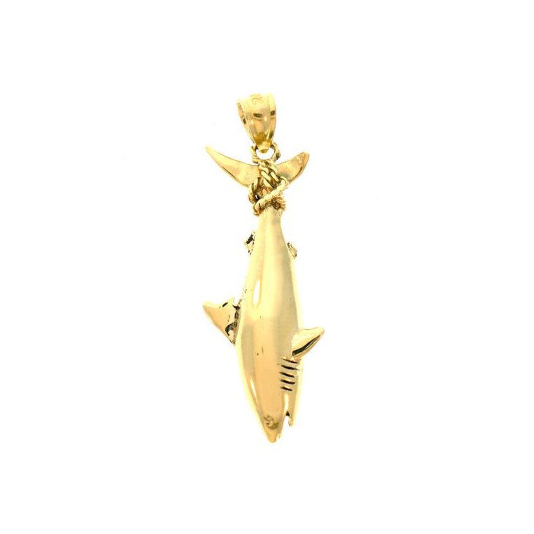 14k Gold Shark Pendant Nautical Charm - Etsy