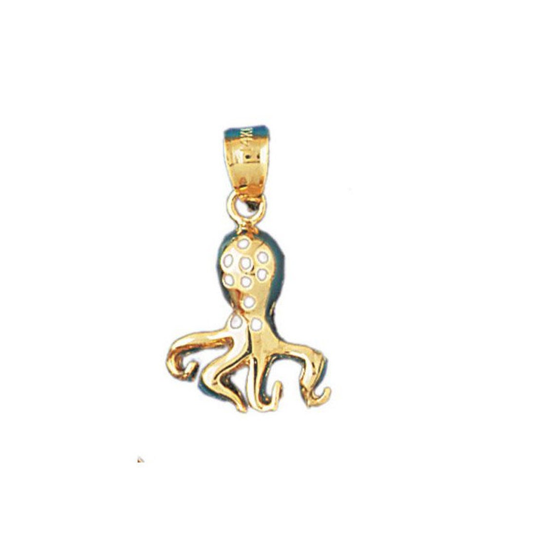 14k Solid Yellow Gold Octopus Nautical Charm Fish Pendant - Etsy