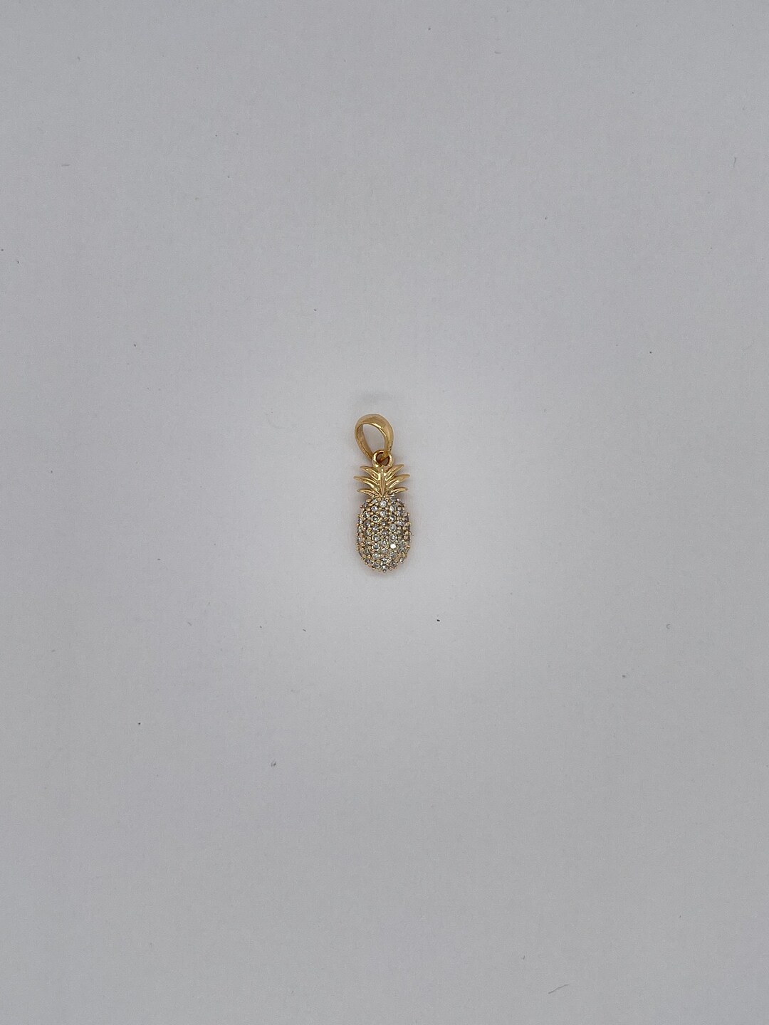 14k Gold Pineapple Diamond Pendant Natural Diamonds Tropical Jewelry - Etsy