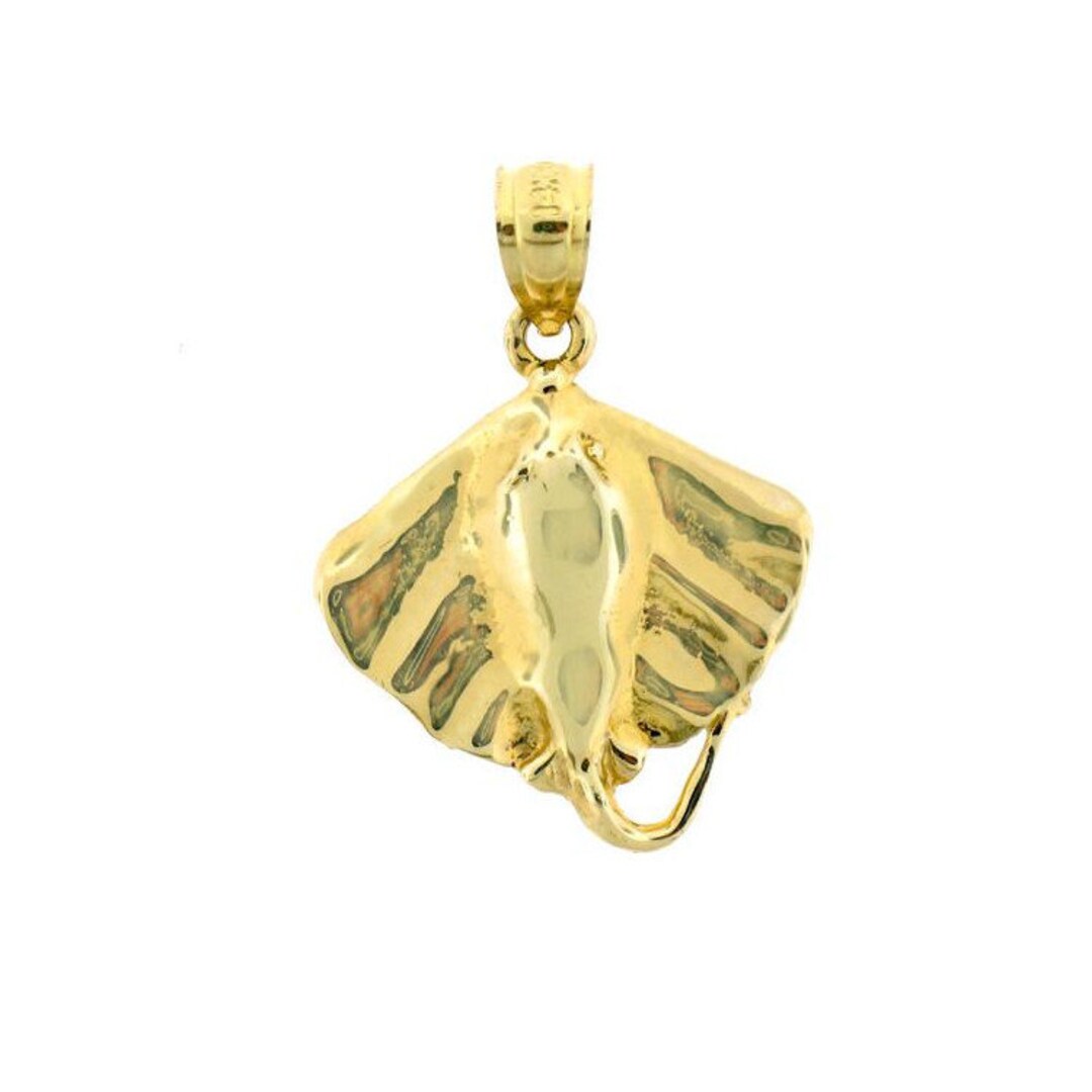 14k Gold Stingray Pendant Nautical Charm - Etsy