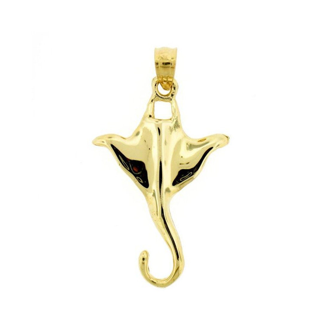 14k Gold Stingray Pendant Nautical Charm - Etsy