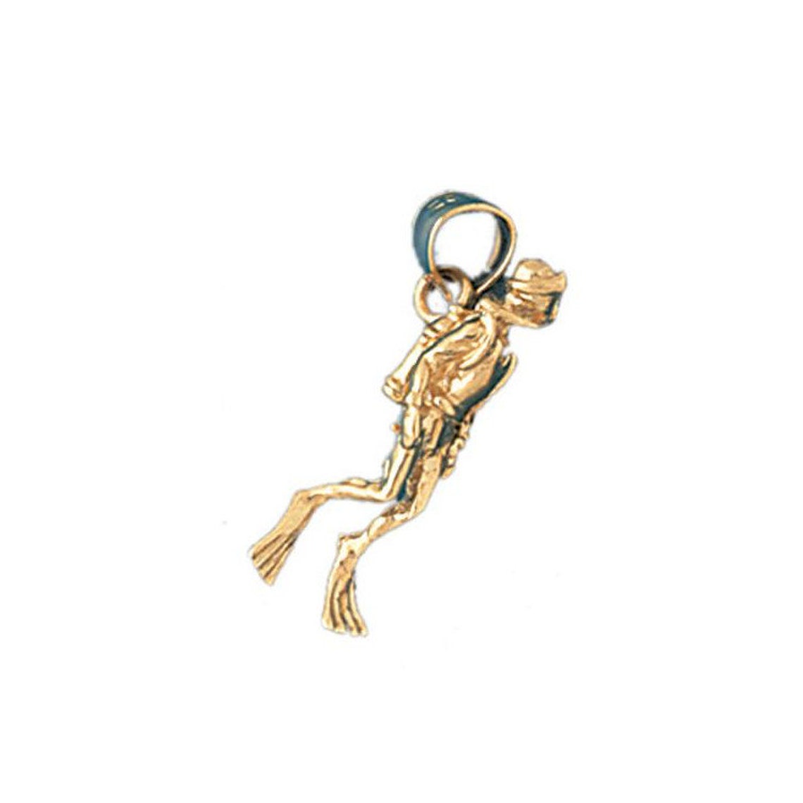 14k Gold Scuba Diver Pendant Nautical Charm - Etsy