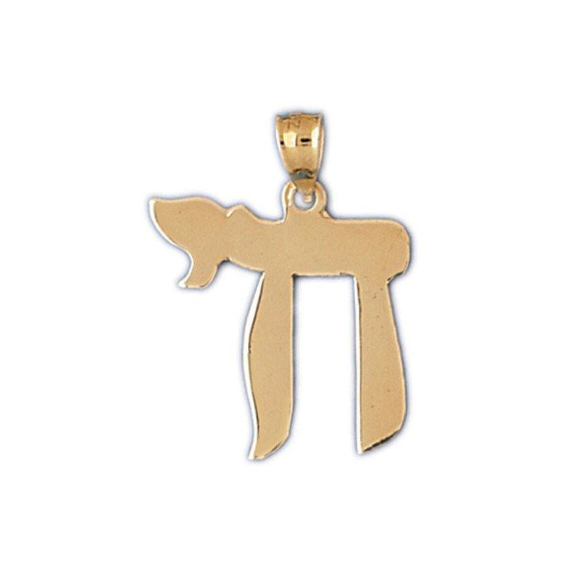 14k Solid Gold Jewish Pendant Religious Pendant Chai Necklace - Etsy