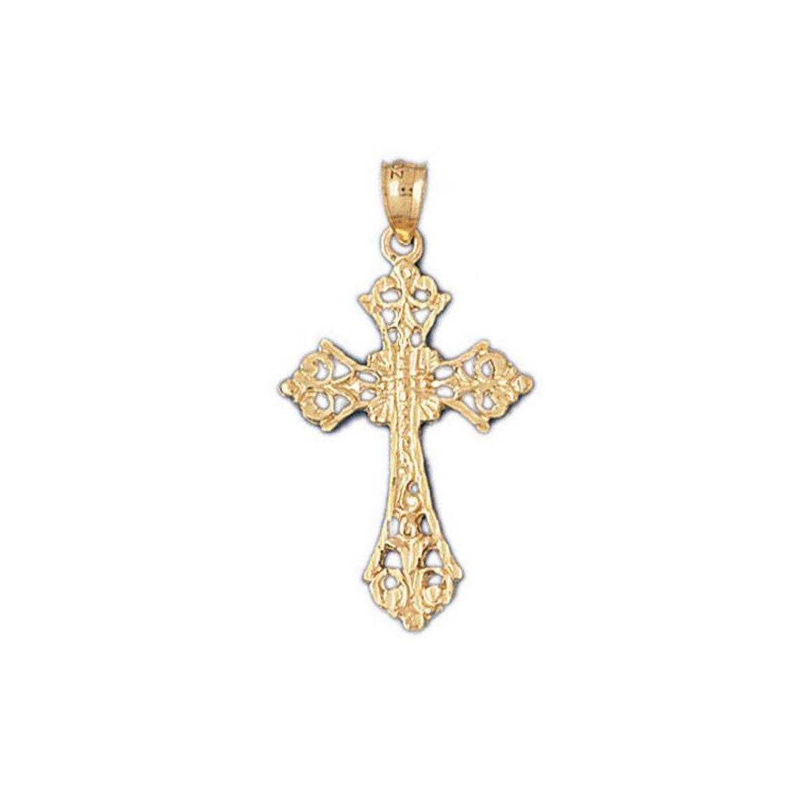 14k Solid Gold Cross Pendant Religious Pendant Necklace Charm - Etsy