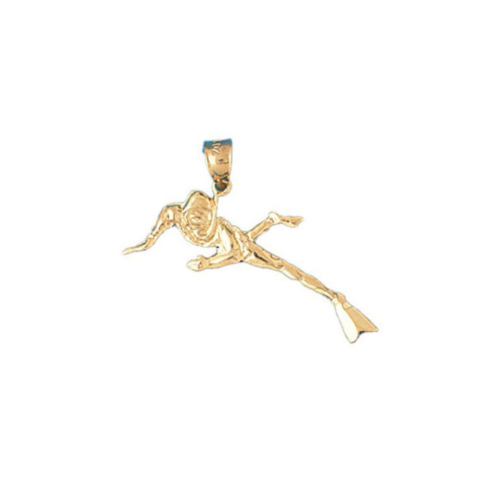 14k Gold Scuba Diver Pendant Nautical Charm - Etsy