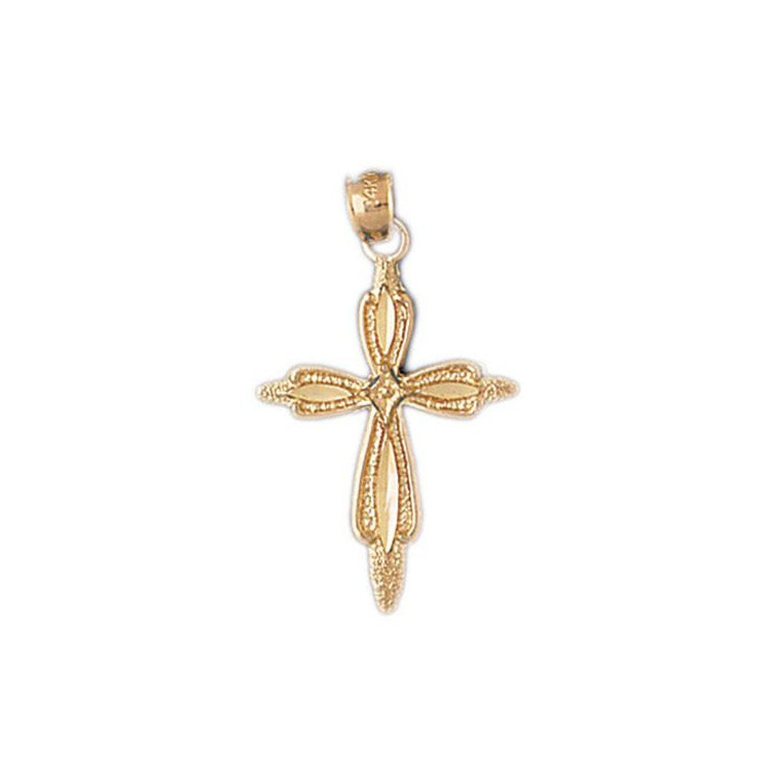 14k Solid Gold Cross Pendant Religious Pendant Necklace Charm - Etsy