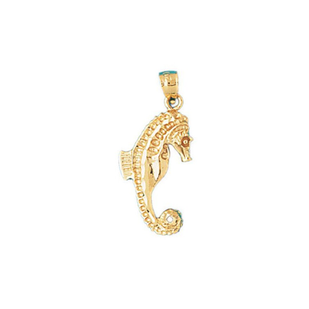 14k Gold Seahorse Pendant Nautical Charm - Etsy