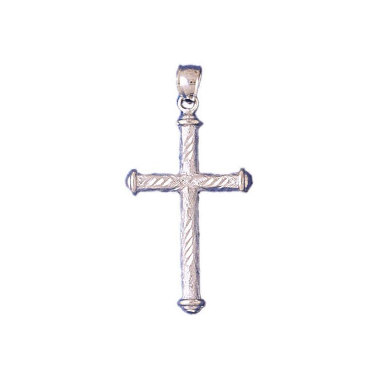 14k Solid Gold Cross Pendant Religious Pendant Necklace Charm - Etsy