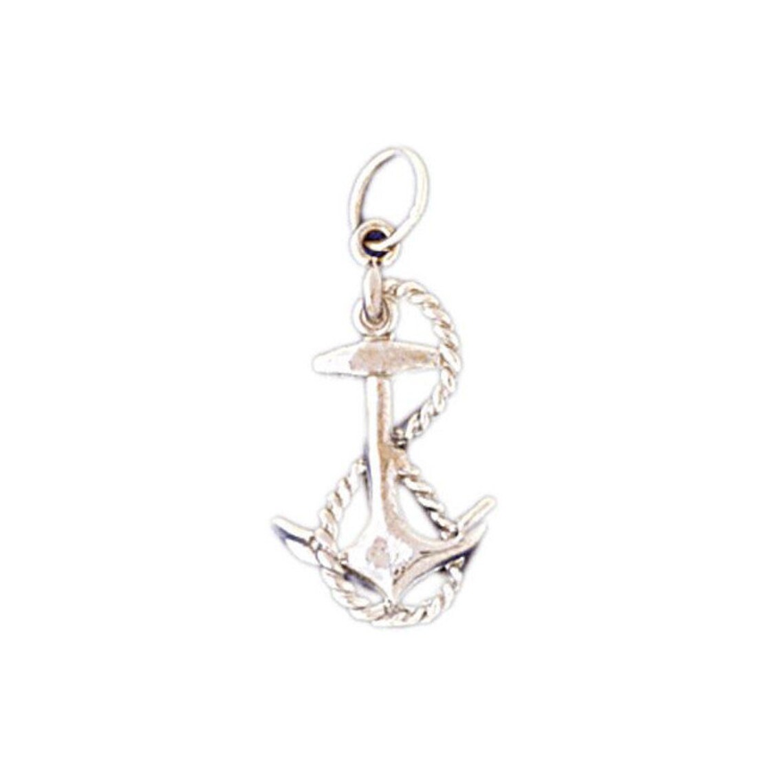 14k Solid White Gold Anchor Charm Pendant Nautical Charm - Etsy
