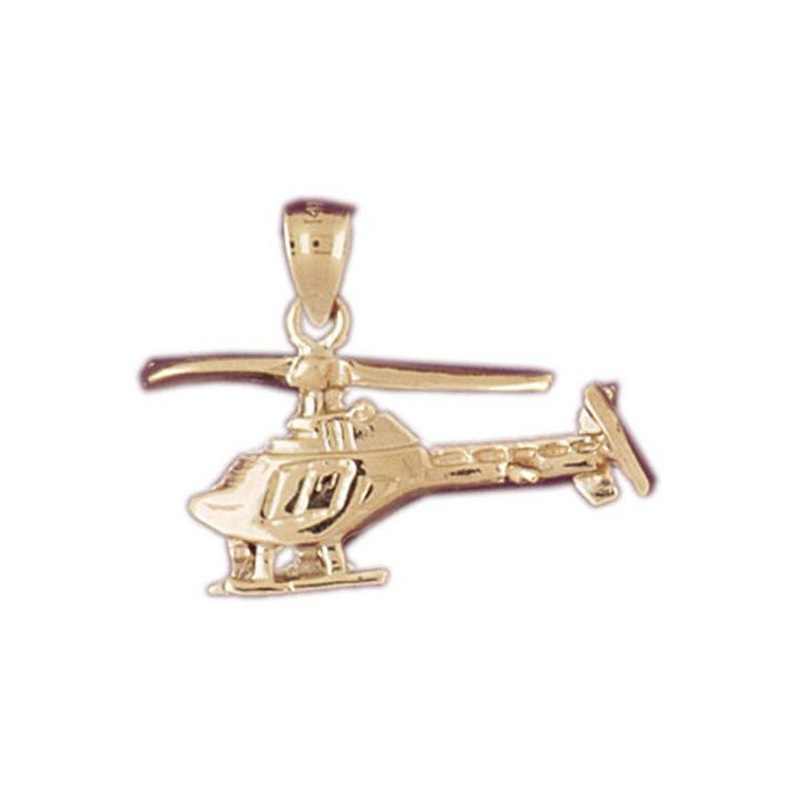 14k Solid Yellow Gold Helicopter Charm Military Army Pendant - Etsy