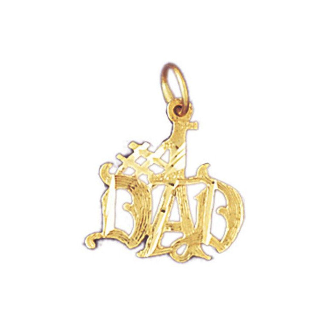14k Solid Gold 1 Dad Pendant Charm Father's Day - Etsy
