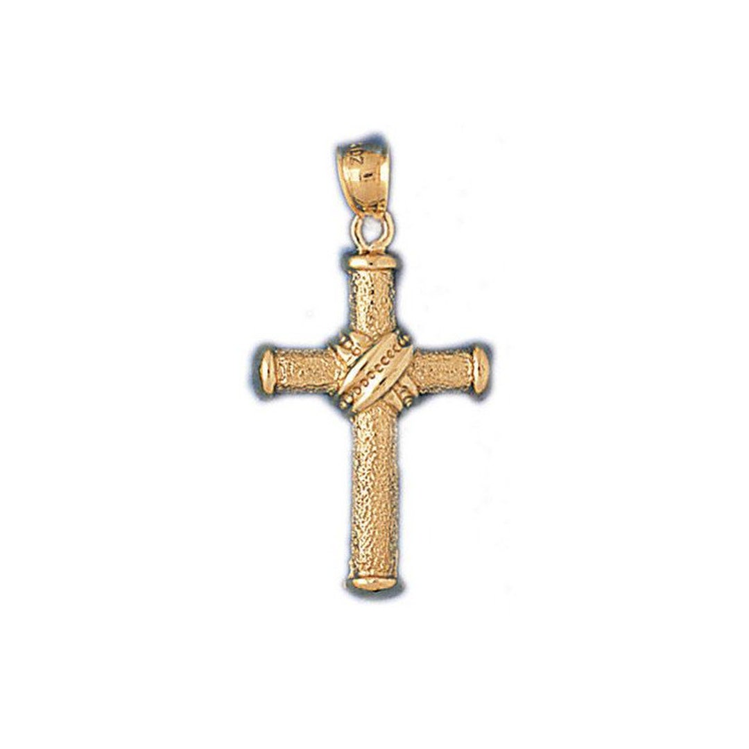 14k Solid Gold Cross Pendant Religious Pendant Necklace Charm - Etsy
