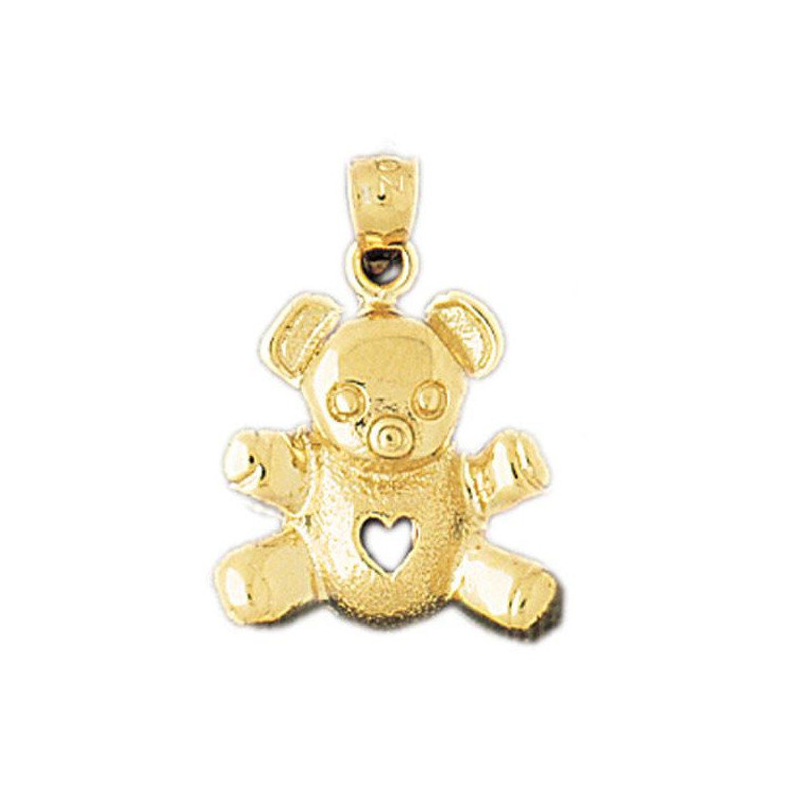14k Solid Yellow Gold Teddy Bear Charm Animal Baby Bear - Etsy