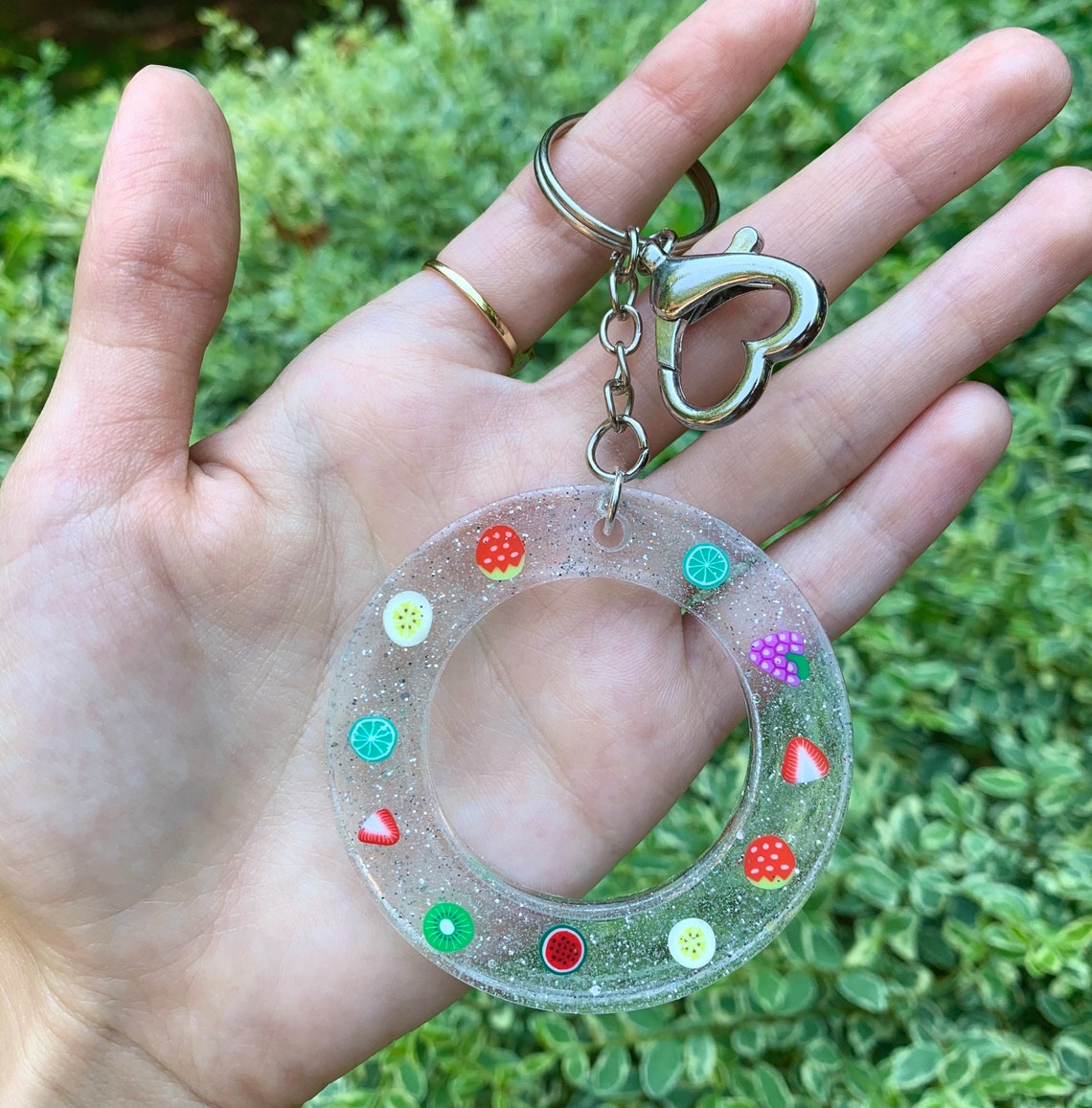 Resin Fruit Keychain Colorful Keychain Cute Keychain Kawaii - Etsy
