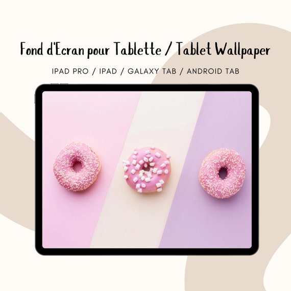 Pink Tablet Wallpaper Realistic Donuts Ipad Pro Wallpaper - Etsy