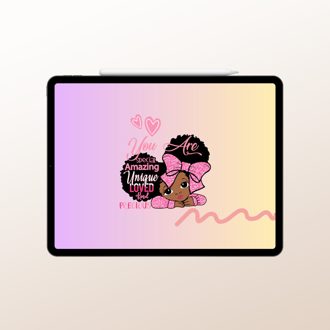 Little Afro Girl Tablet Wallpaper : iPad Android Tablet - Etsy