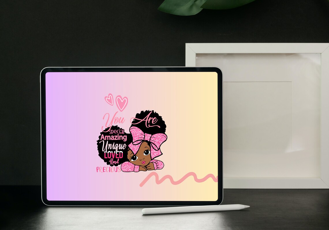 Little Afro Girl Tablet Wallpaper : iPad Android Tablet - Etsy