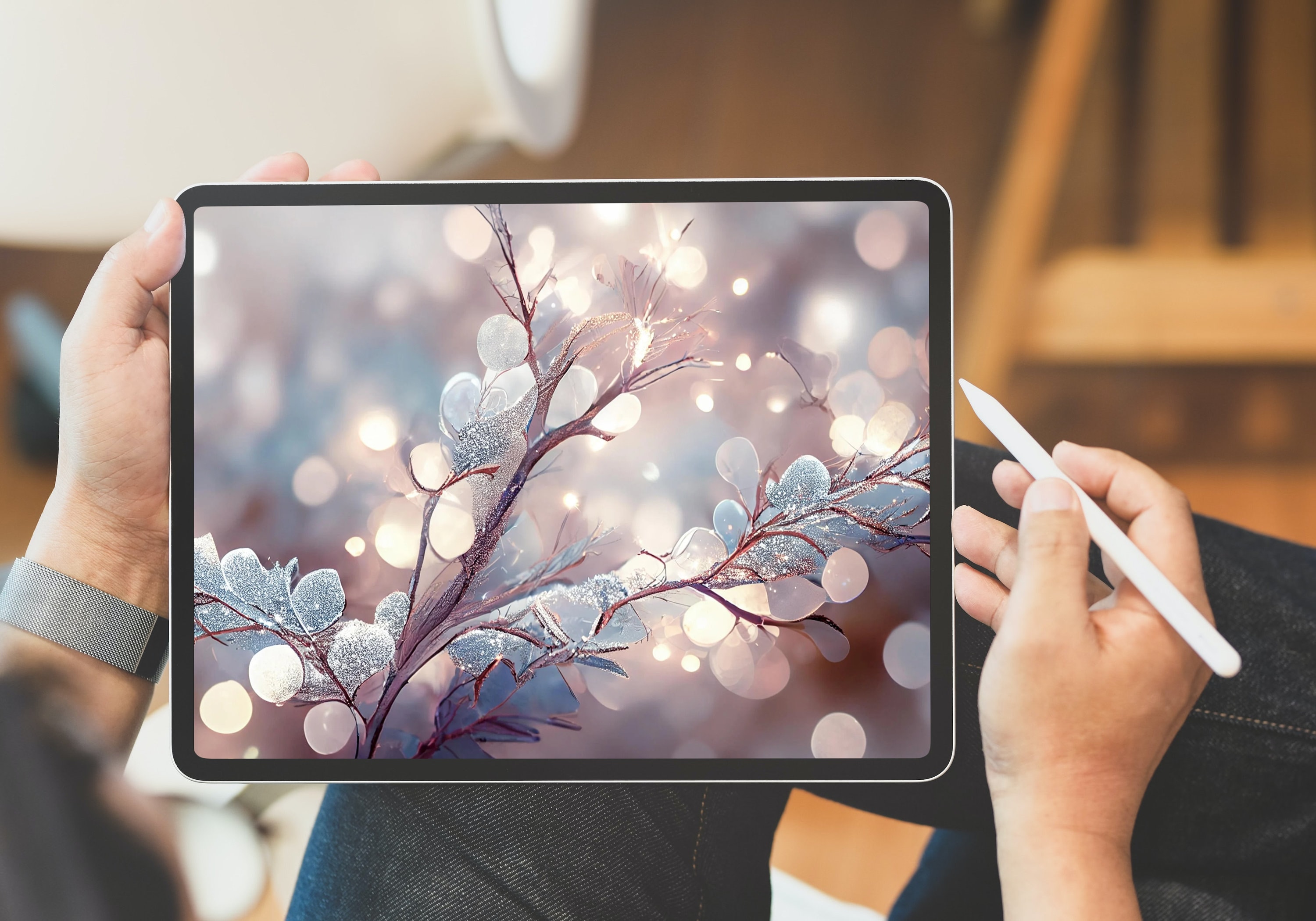 Aesthetic Tablet Wallpaper Sparkle Glitter Branches for iPad - Etsy