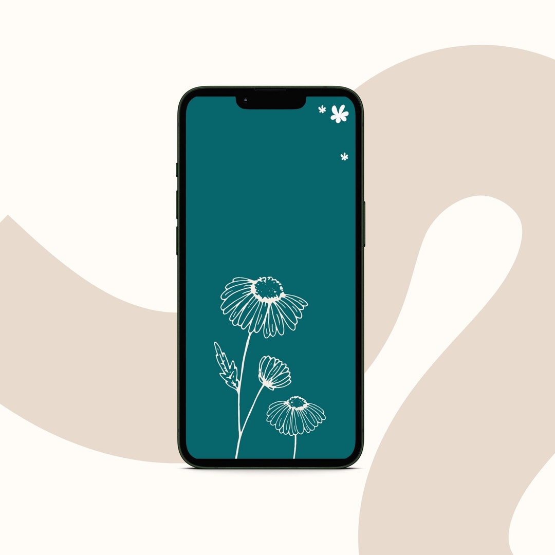 Teal Phone Wallpaper for iPhone & Android Phone Minimal - Etsy UK