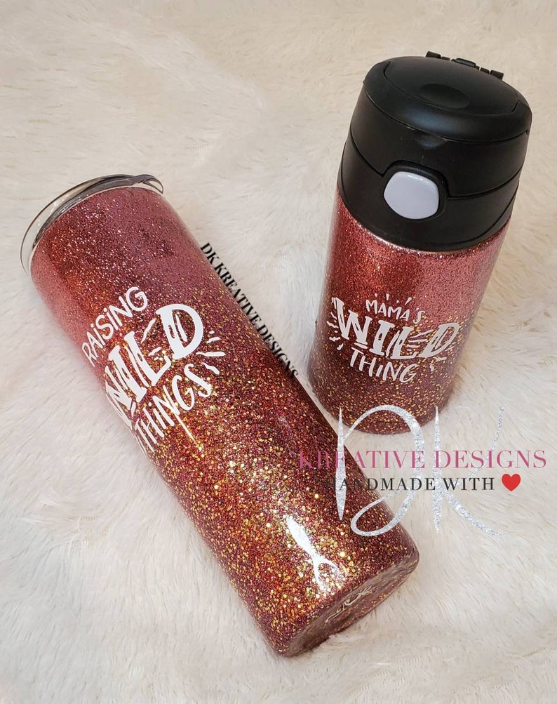 Mommy And Me Tumbler Set Wild Thing Tumbler Gold Glitter Etsy