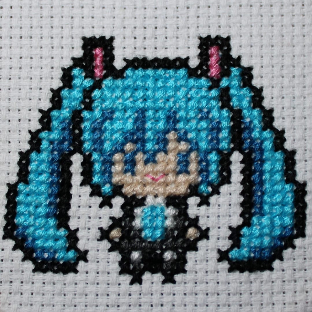 PATTERN Hatsune Miku Vocaloid Cross Stitch Simple Cute - Etsy