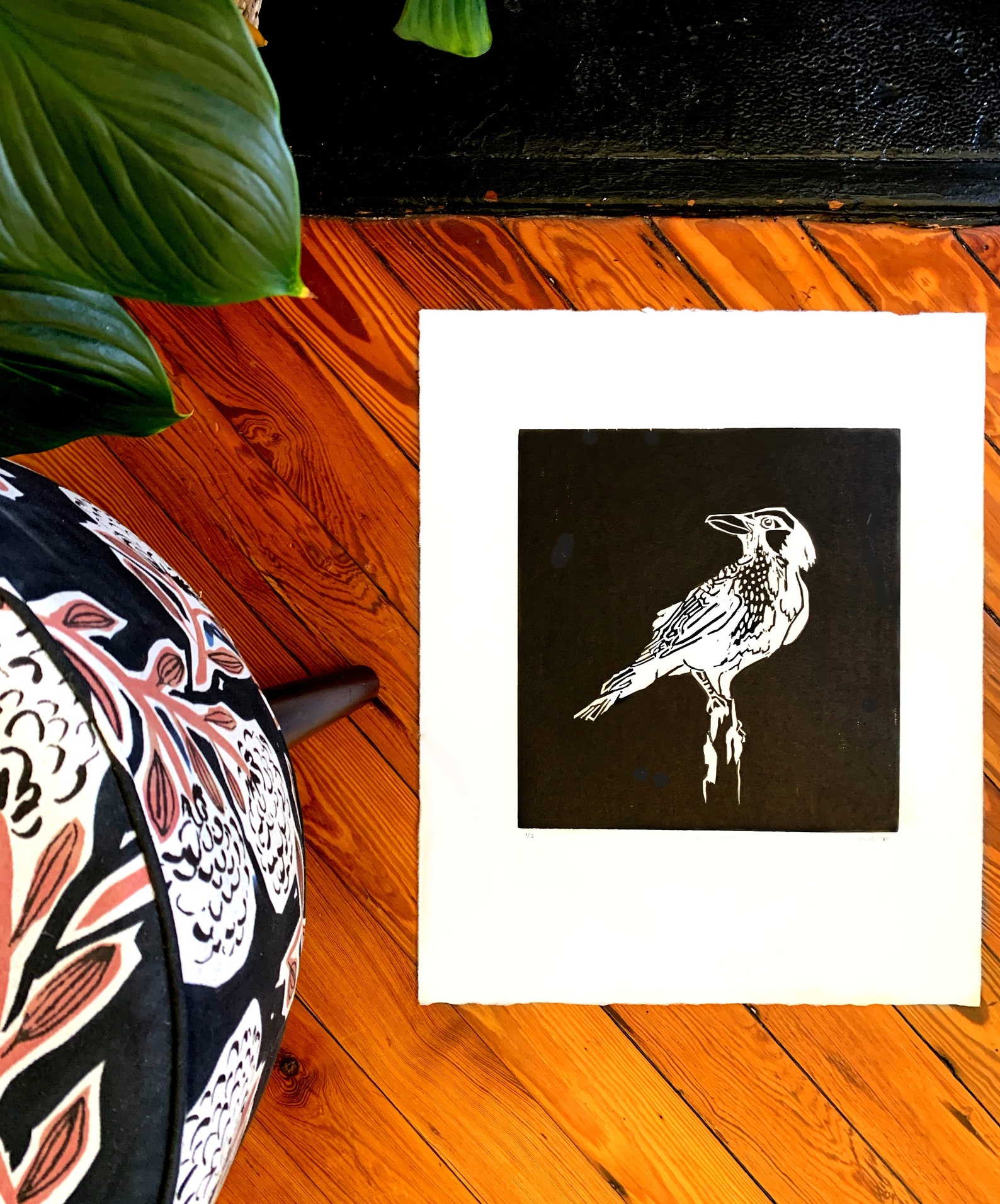 Crow Linocut Print Nature Art Printmaking Original Print - Etsy