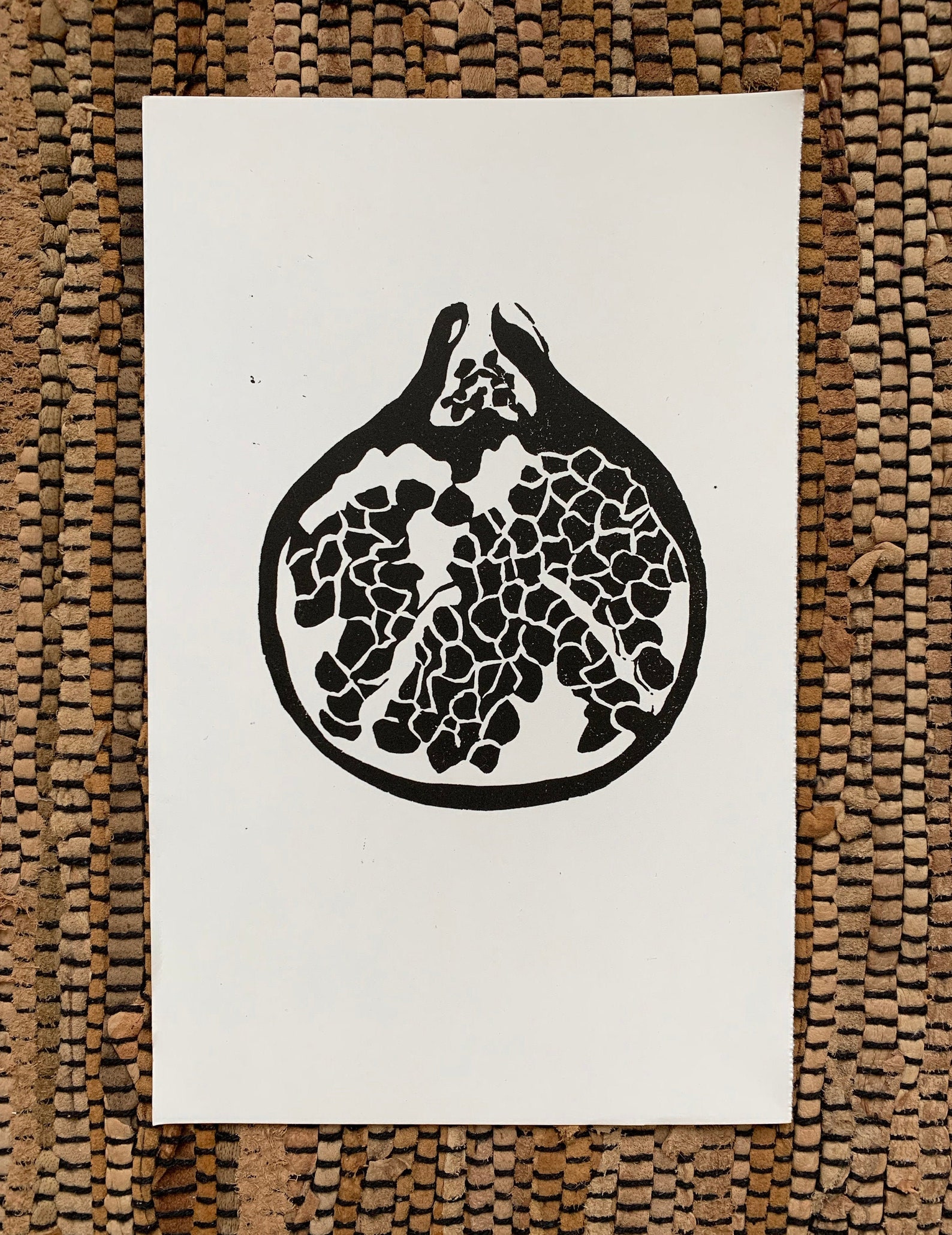 Pomegranate | Linocut | Fruit | Fertility | Abundance | Original Print ...