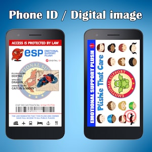 Emotional Support Stuff Animal - Plush Id Card With Hologram ...