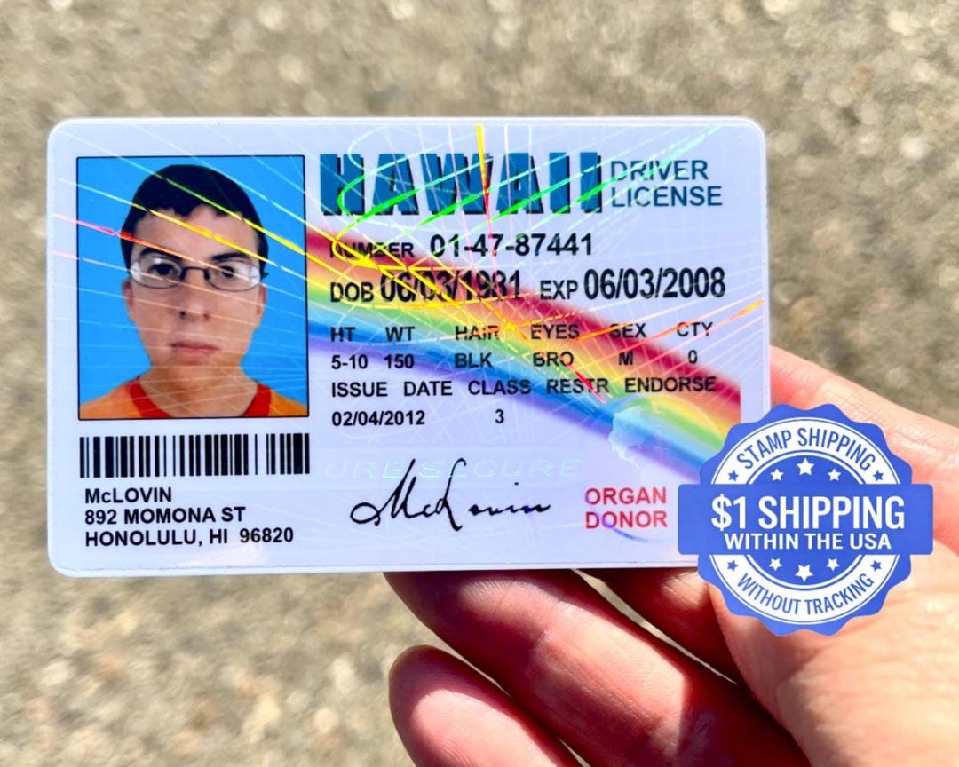 Mclovin ID Card From Movie Superbad With Hologram - Etsy Australia