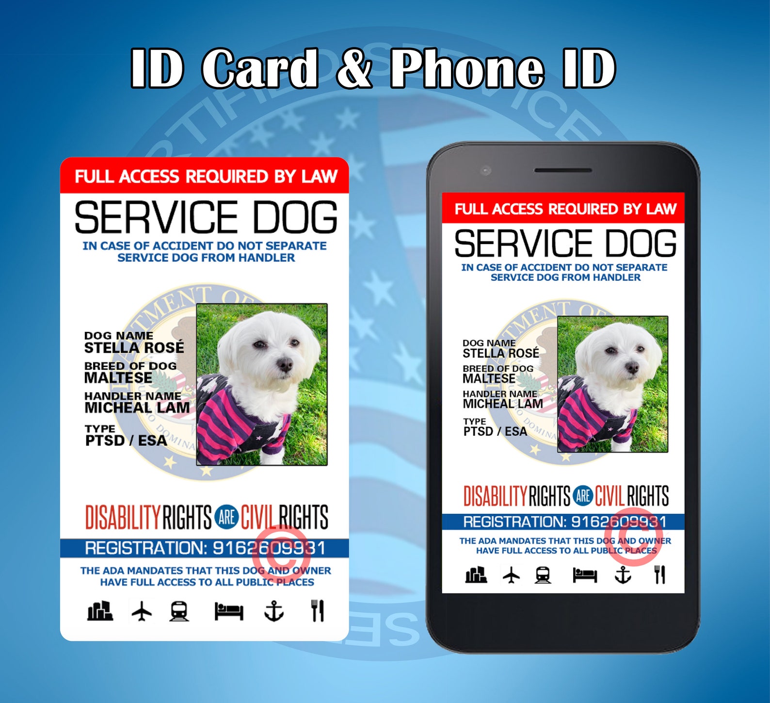 Service Dog Id Card Customized Holographic ESA High Etsy Service Dog Id Card Customized Holographic ESA High Etsy