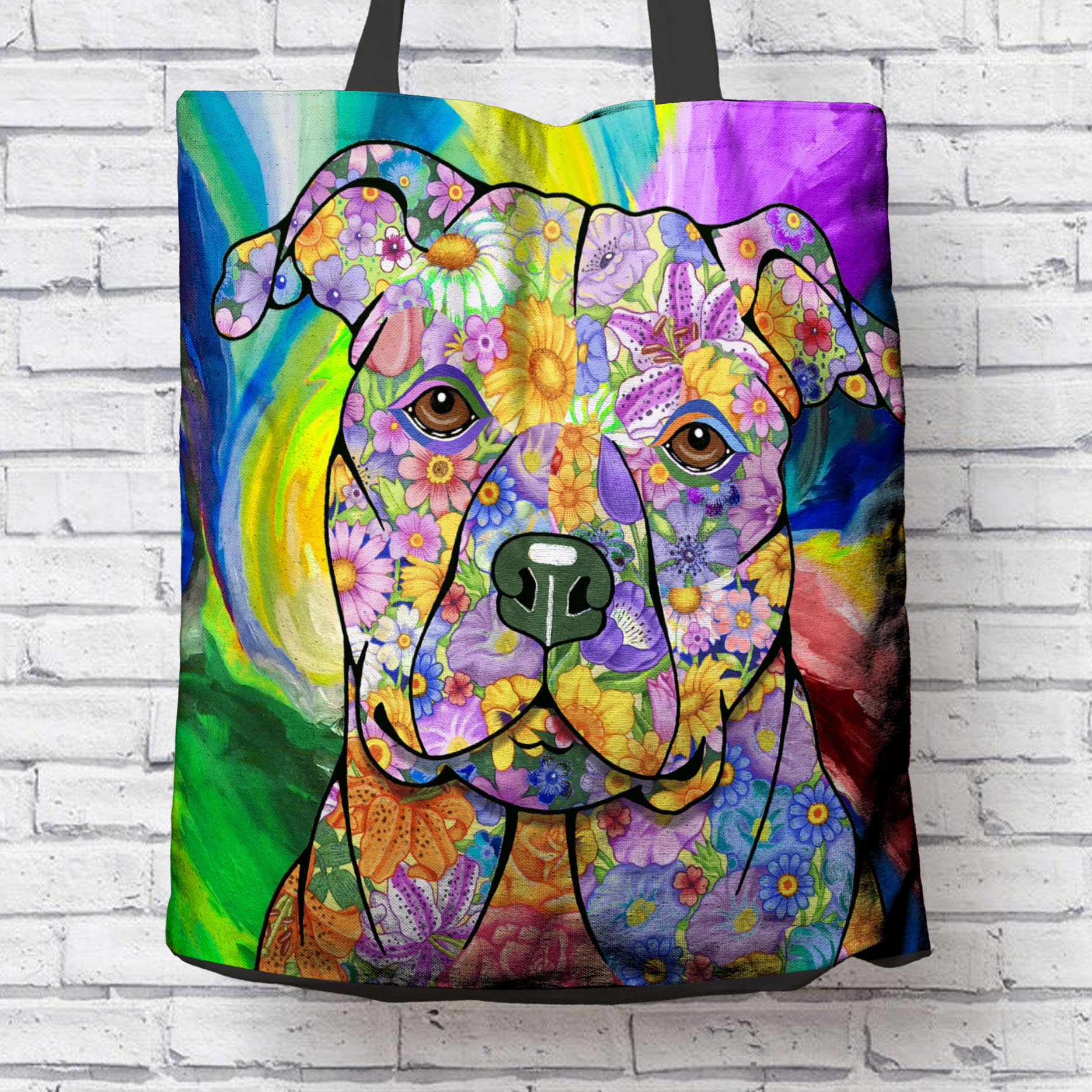 Pit Bull Canvas Tote Bag Pit Bull Gifts Pit Bull Tote Gifts - Etsy