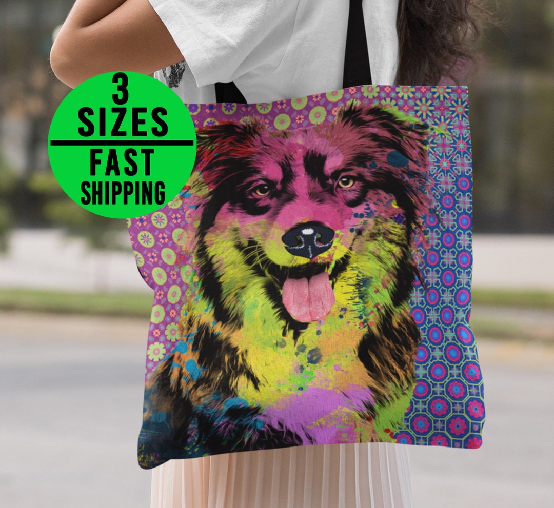 Australian Shepherd Tote Bag, Aussie Canvas Tote, Aussie Shepherd Bag ...