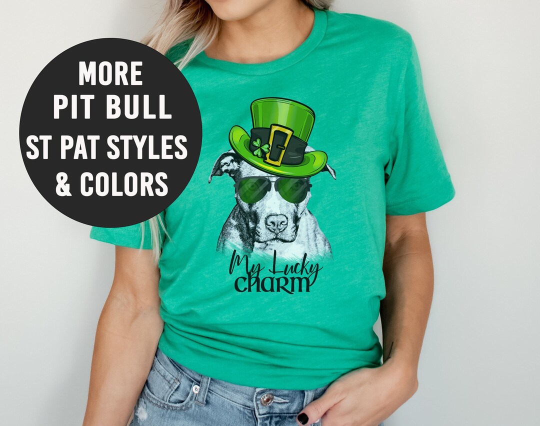 Pitbull Dog St Patricks Day Shirt, Pit Bull Gifts, Pittie St Patty's ...