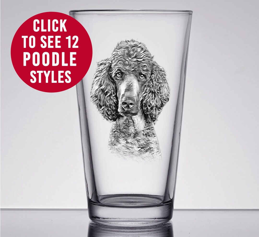 Custom Poodle Pint Glass, Poodle Lover Gift, Poodle Mom Gift, Poodle ...
