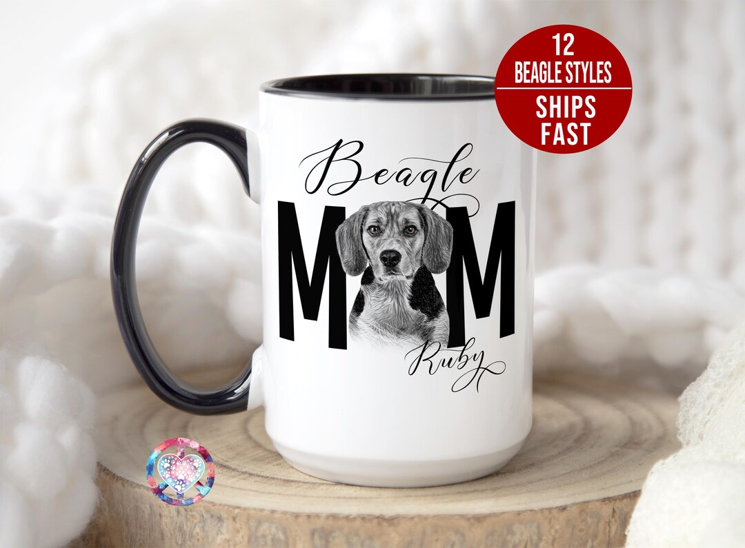 Personalized Beagle Mug, Custom Beagle Mug, Beagle Mom Mug, Beagle ...