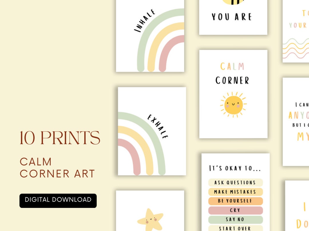 10 Calm Corner Posters Printable Counselor Office Art Printable Kids ...