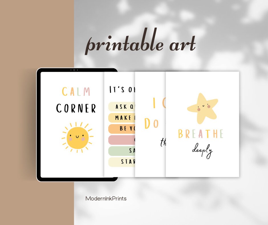 10 Calm Corner Posters Printable Counselor Office Art Printable Kids ...