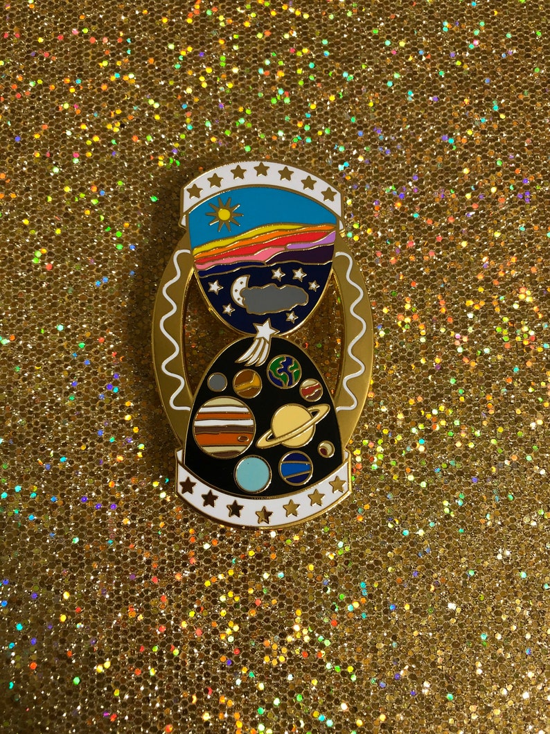 Space Hourglass Hard Enamel Pin | Etsy