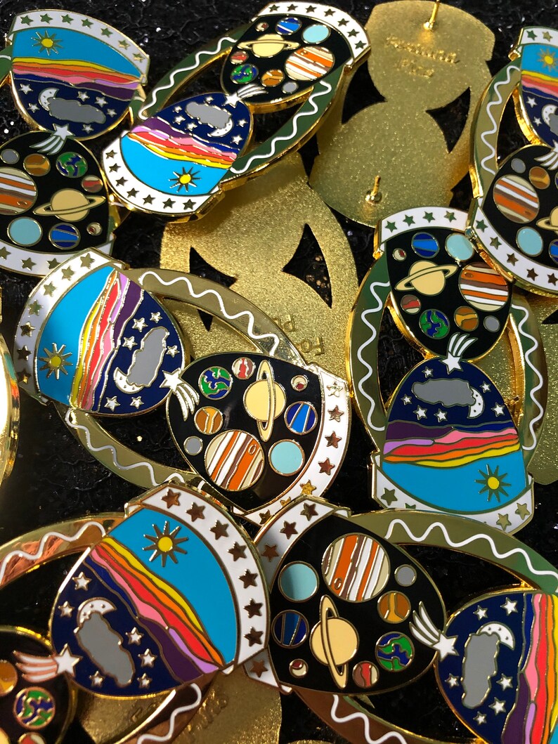 Space Hourglass Hard Enamel Pin | Etsy