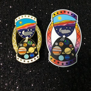 Space Hourglass Hard Enamel Pin - Etsy