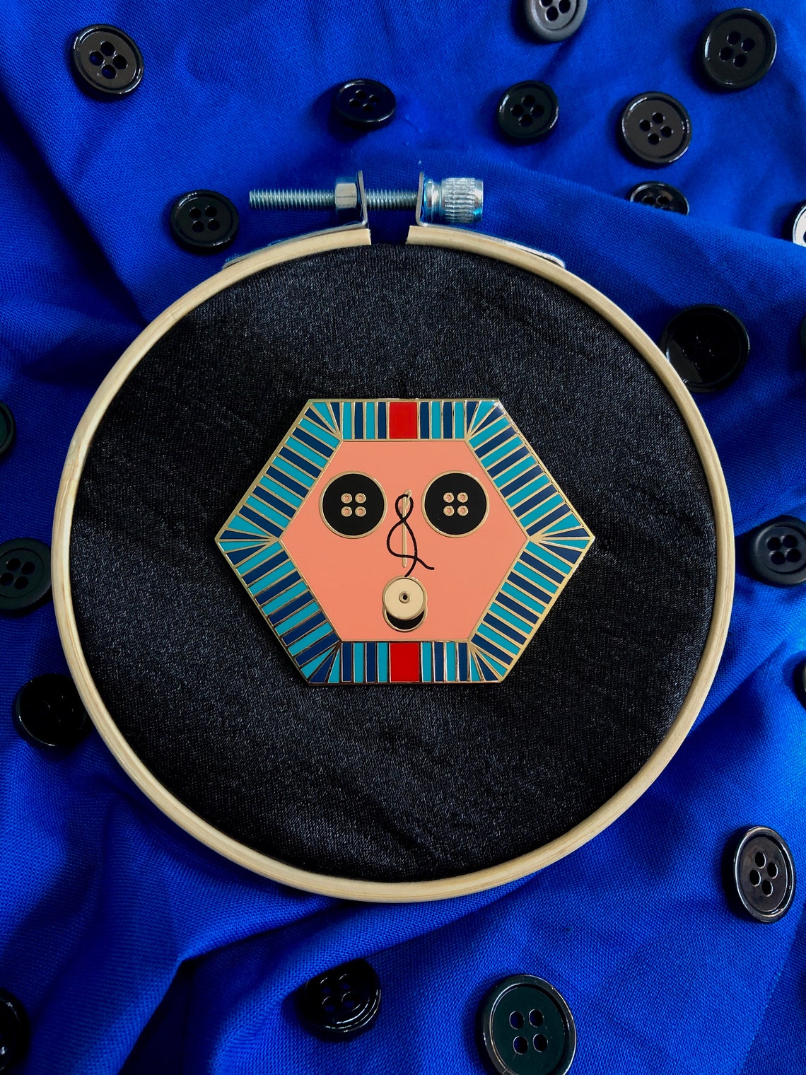 Button Box Hard Enamel Pin - Etsy