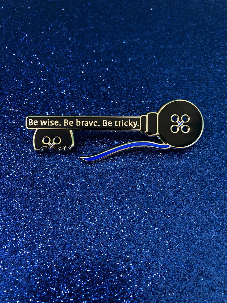 Black Button Key V2 gold Metal Writing Hard Enamel Pin - Etsy