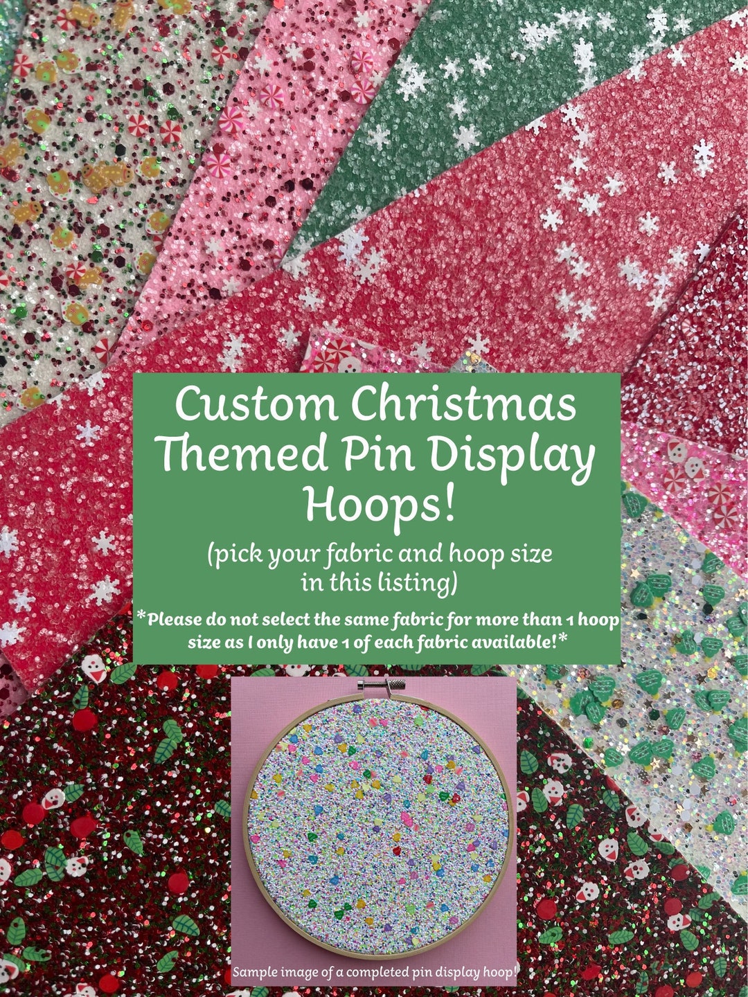 Custom Christmas Themed Pin Display Hoops, Holiday Pin Display Hoops ...