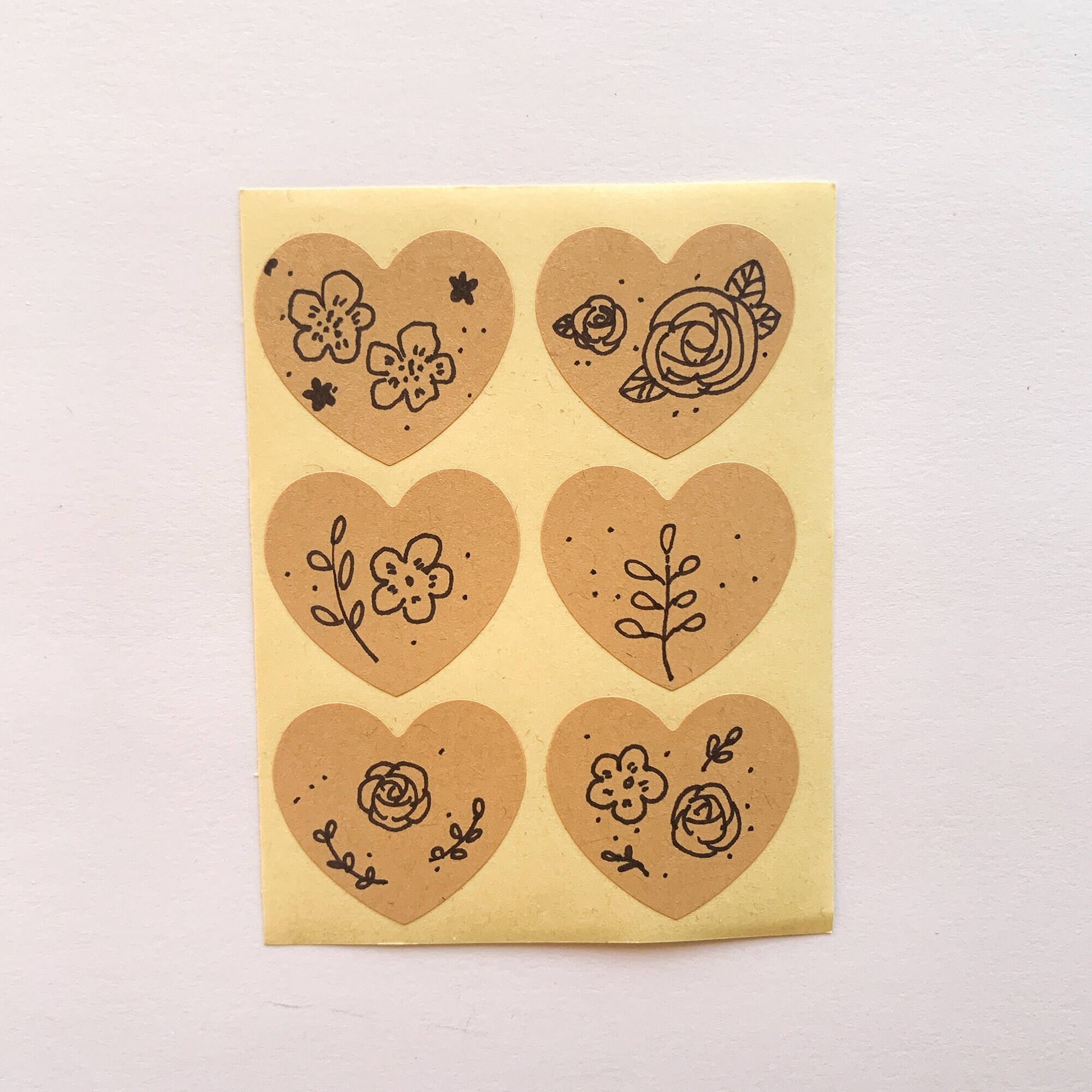 Hand Drawn Stickers/ Sticker Sheet/ Heart Stickers/ Doodle | Etsy