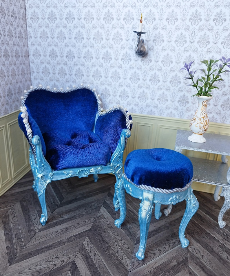 1:6 Scale Furniture for Bjd, Blythe Dolls | Miniature Chair and Stool ...